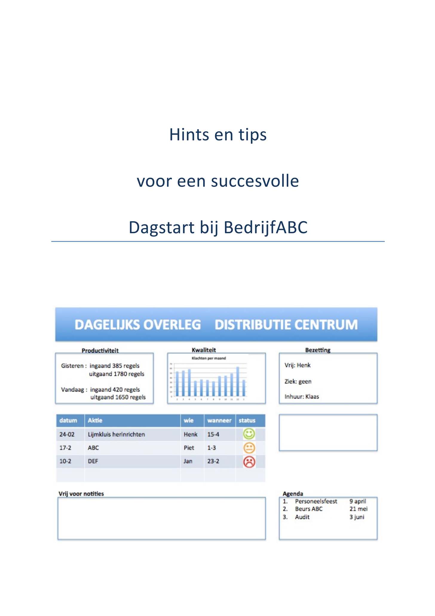 Hints en Tips Succesvolle Dagstart