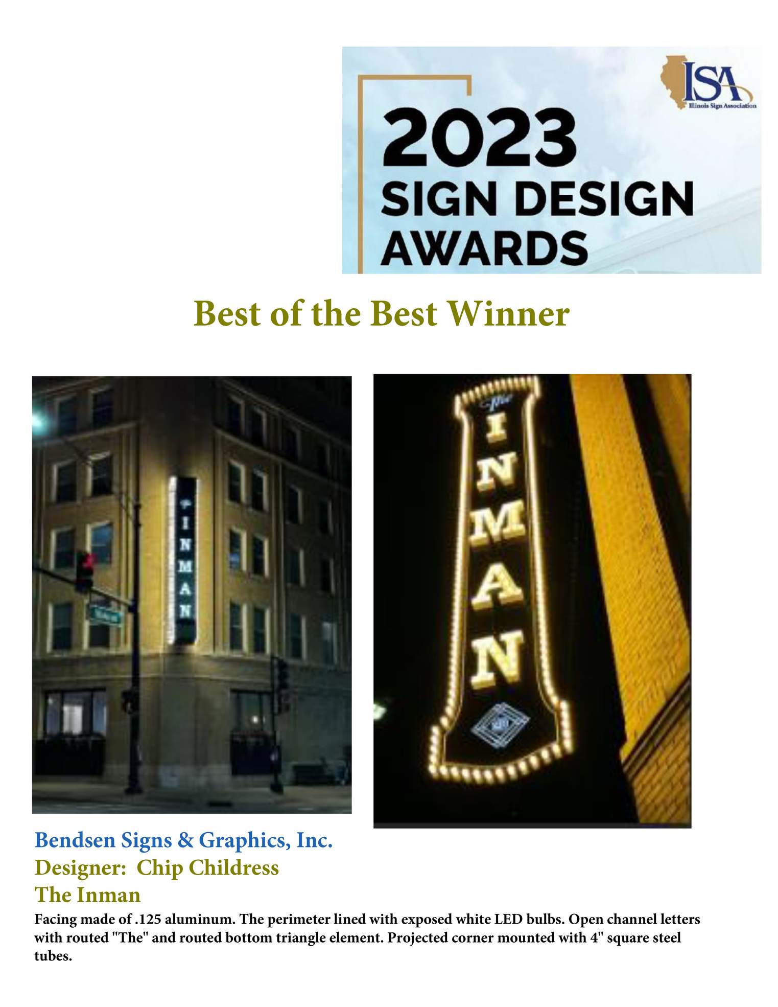 2023 Sign Design Award Winners